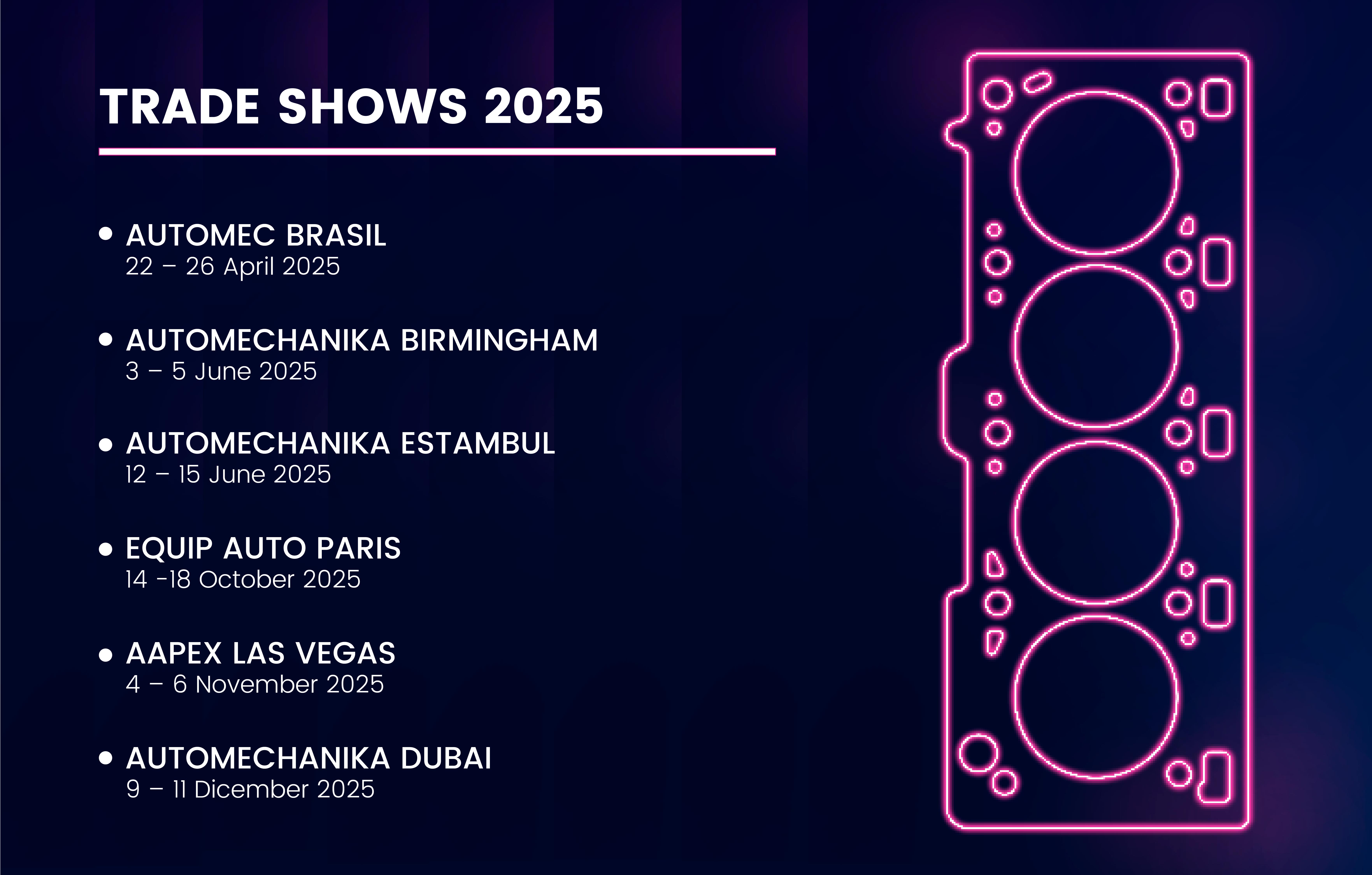 Ajusa at the leading international automotive trade shows in 2025